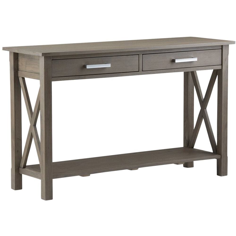 Simpli Home Kitchener Rectangular Contemporary Wood 2 Drawer Console ...