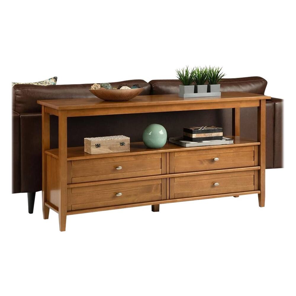 Simpli Home Warm Shaker SOLID WOOD 60 inch Wide Transitional Wide ...