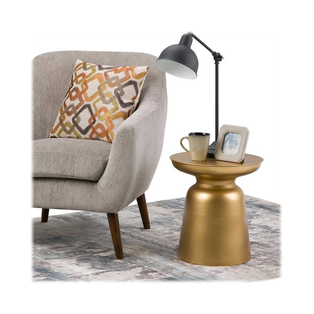 Simpli Home Toby Round Contemporary Metal Accent Table Gold AXCMTBL-04 ...