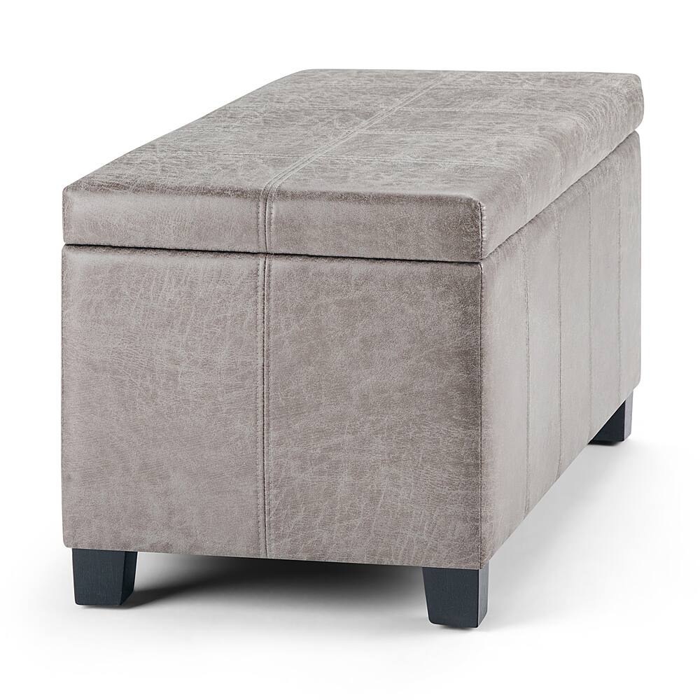 Simpli Home Dover 36 inch Wide Contemporary Rectangle Storage Ottoman ...
