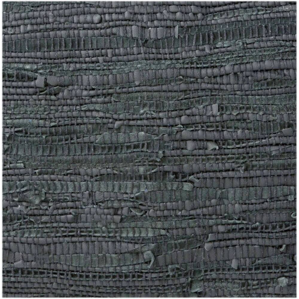 Simpli Home Fredrik Square Transitional Cotton/Woven Leather Pouf Gray AXCPF-19-GR - Open Box ...