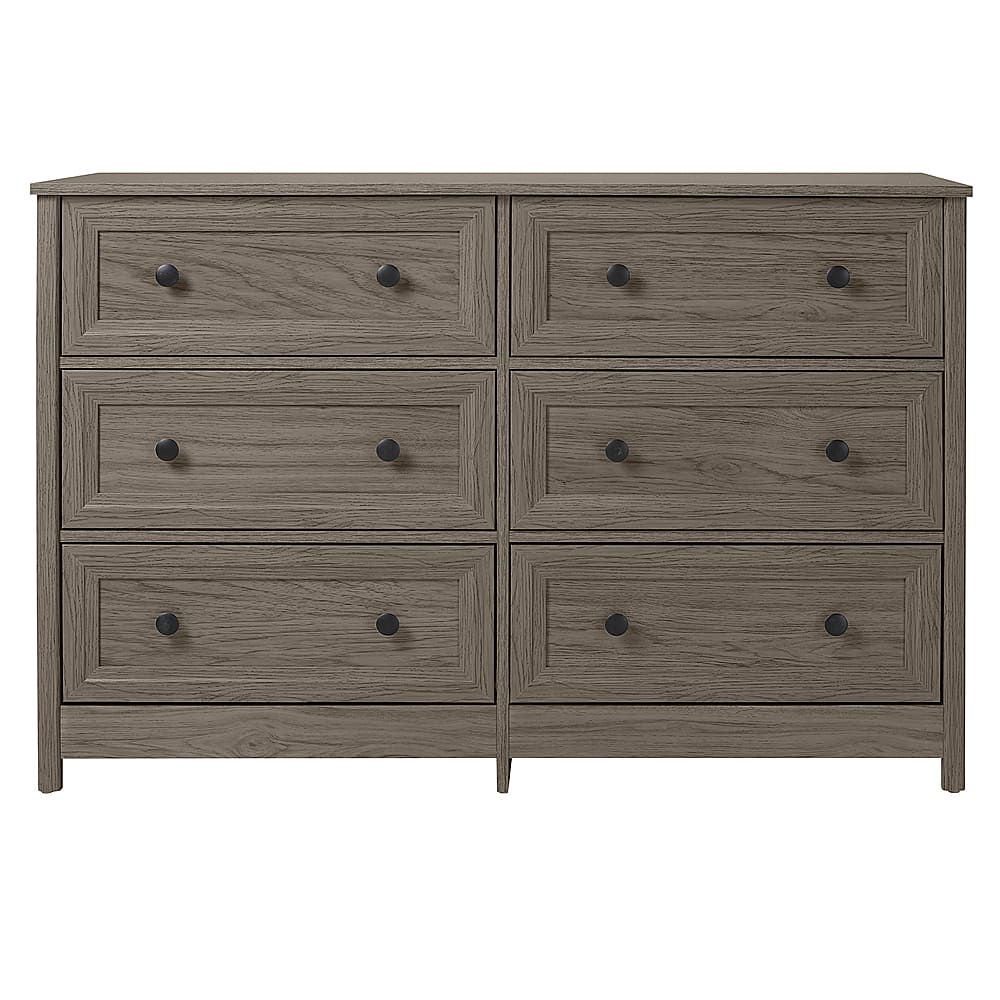 Best Buy: Walker Edison 6 Drawer Groove Dresser Chest Slate Grey BBR6GROVSG