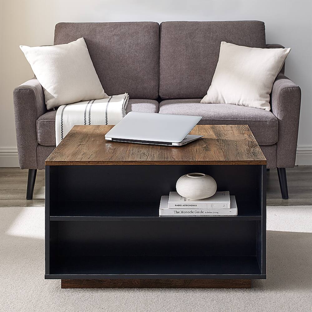 Best Buy: Walker Edison 30" Square Coffee Table Reclaimed Barnwood ...