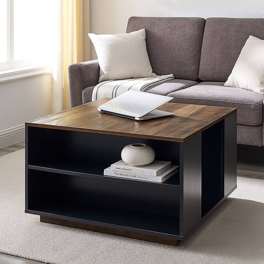 Best Buy: Walker Edison 30" Square Coffee Table Reclaimed Barnwood ...