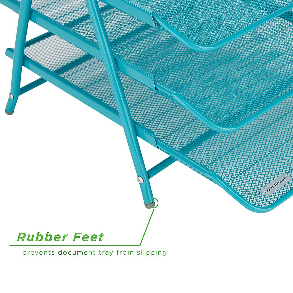 Best Buy: Mind Reader Desk Organizer with 3 Sliding Trays turquoise ...