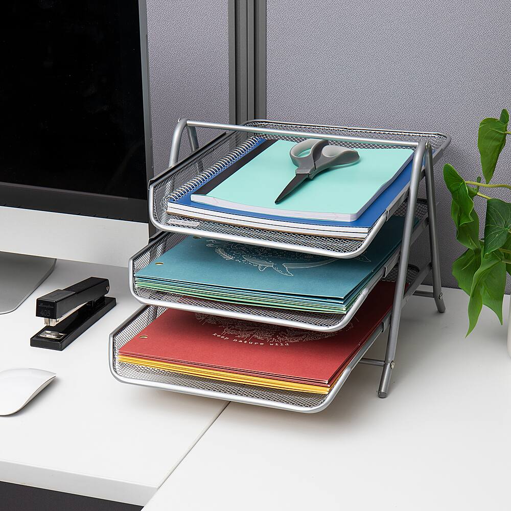 Customer Reviews: Mind Reader Desk Organizer with 3 Sliding Trays ...