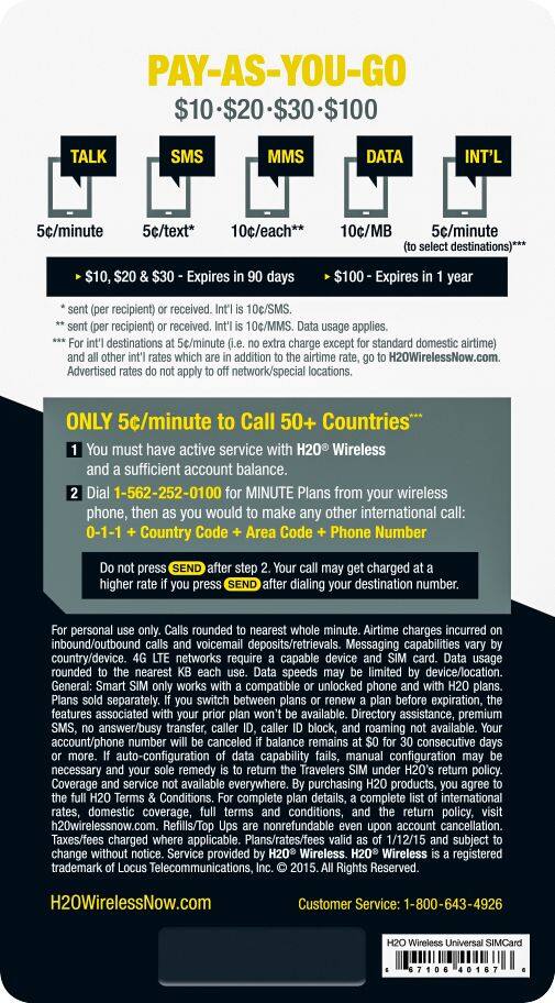 Customer Reviews: H2O Wireless Smart SIM Traveler Starter Kit 3-in-1 ...