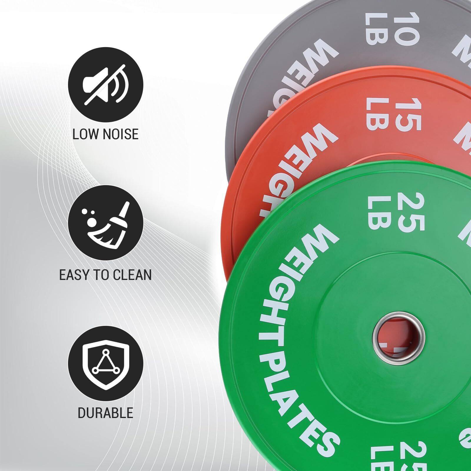 Babevy 35LBS Rubber Bumper Weight Plates, Bumper Plates for ...