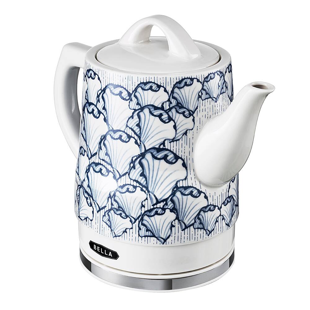 Best Buy: Bella 1.5L Ceramic Kettle Navy Blue Shell Pattern White BLA14799