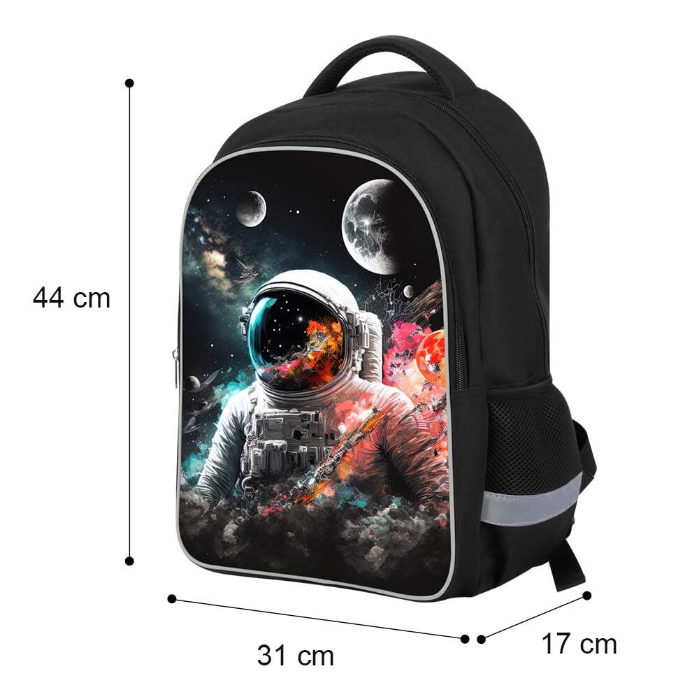 Live At Space Backpack 3D Reflective 600D Polyester & Dual Zippers 17 ...