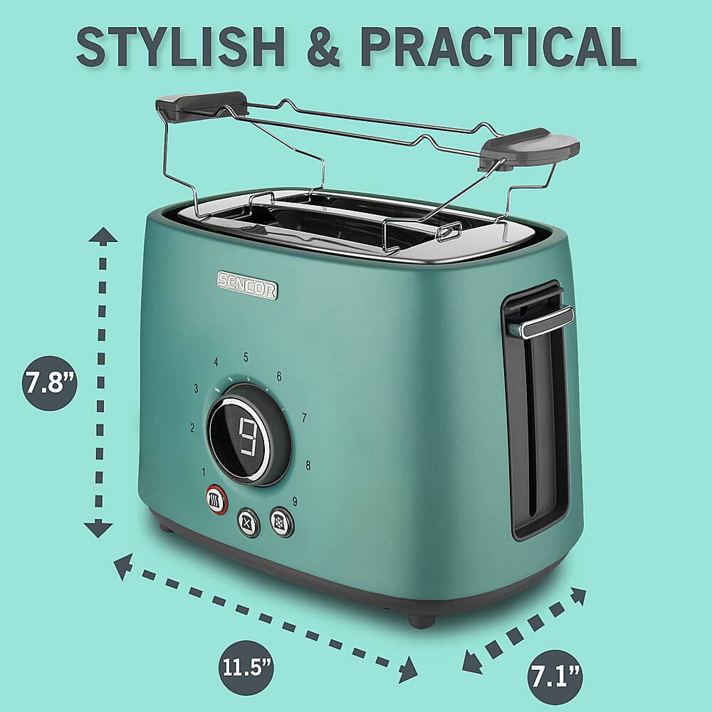 Best Buy: Sencor 2-Slice Wide-Slot Toaster Green STS6051GR