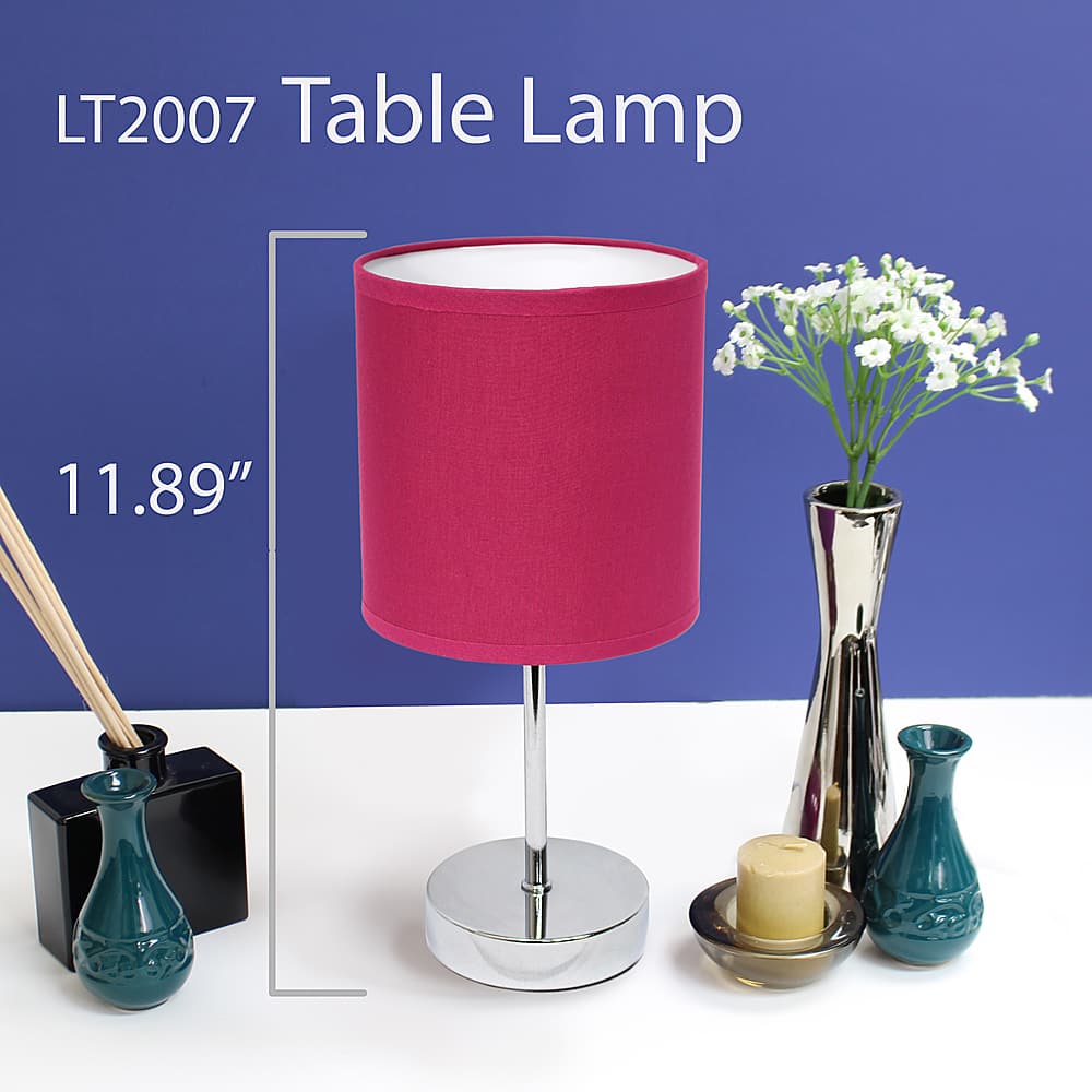 Best Buy: Simple Designs Chrome Mini Basic Table Lamp with Fabric Shade ...