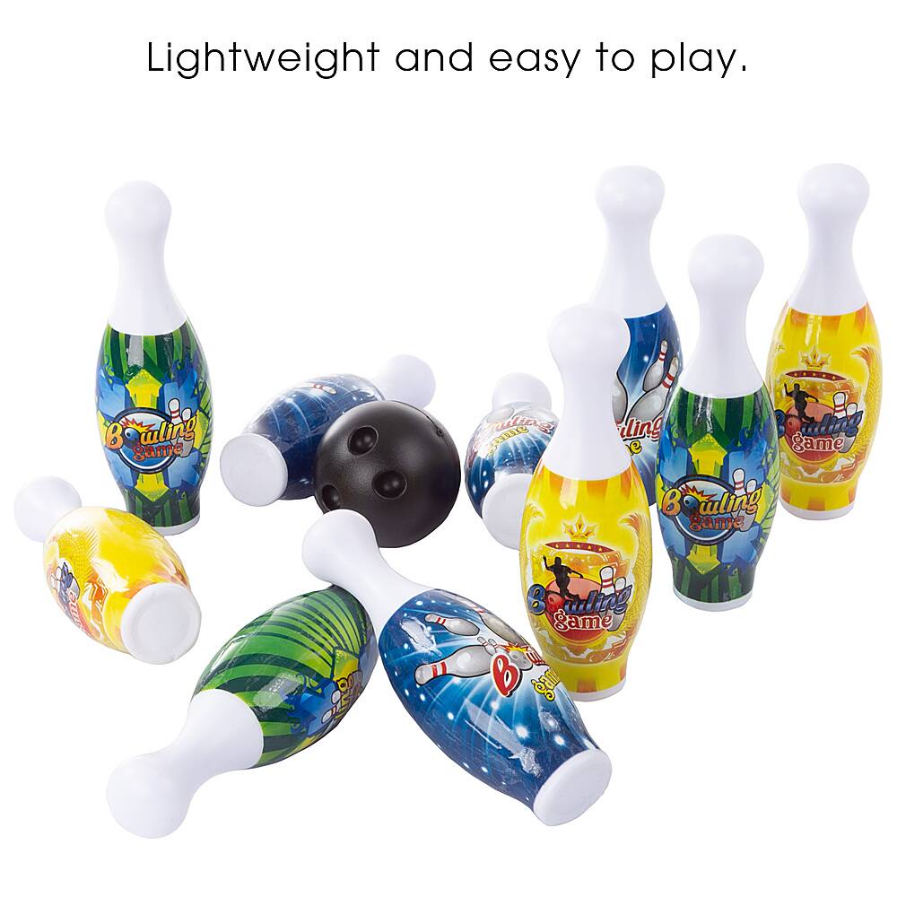 Best Buy: Hey! Play! Toy Bowling Pin Set-10 Mini Plastic Pins and 2 ...