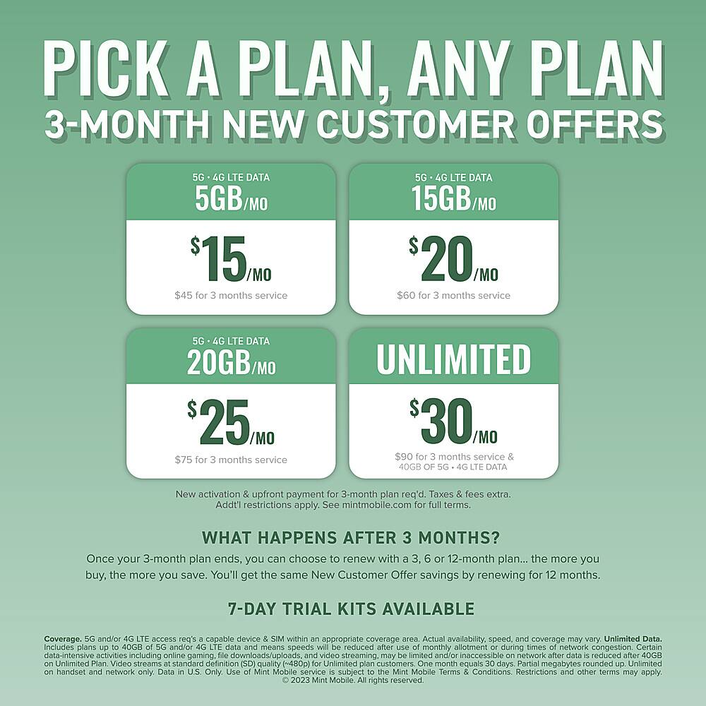 Mint Mobile Unlimited Phone Plan 12 Months Of Wireless Service MINT UNLIMITED 12 Best Buy