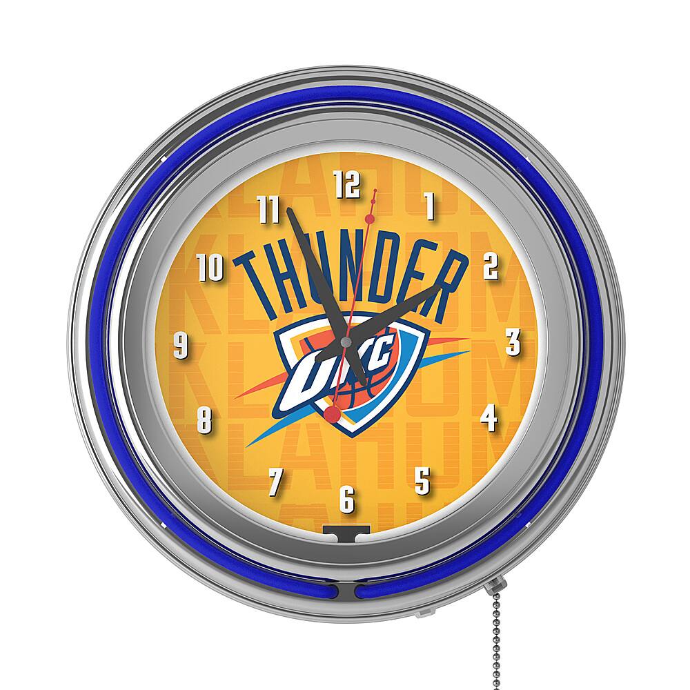 Best Buy: Oklahoma City NBA City Chrome Neon Clock Yellow, Navy Blue ...
