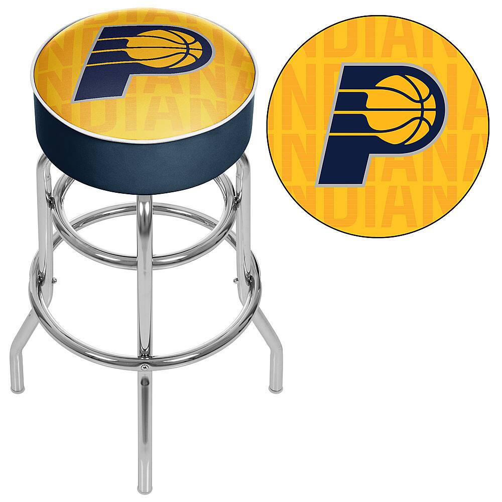 Best Buy: Indiana Pacers NBA City Padded Swivel Bar Stool Gold, Navy ...