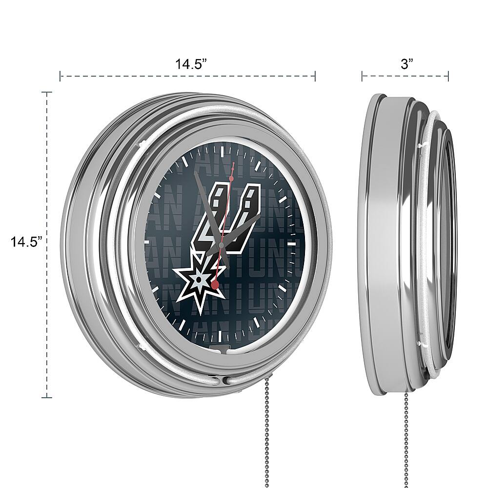 Best Buy: San Antonio Spurs NBA City Chrome Neon Clock Black, Silver ...