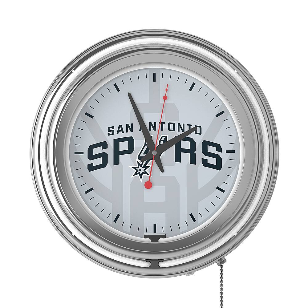 Best Buy: San Antonio Spurs NBA Fade Double Ring Neon Clock Black ...