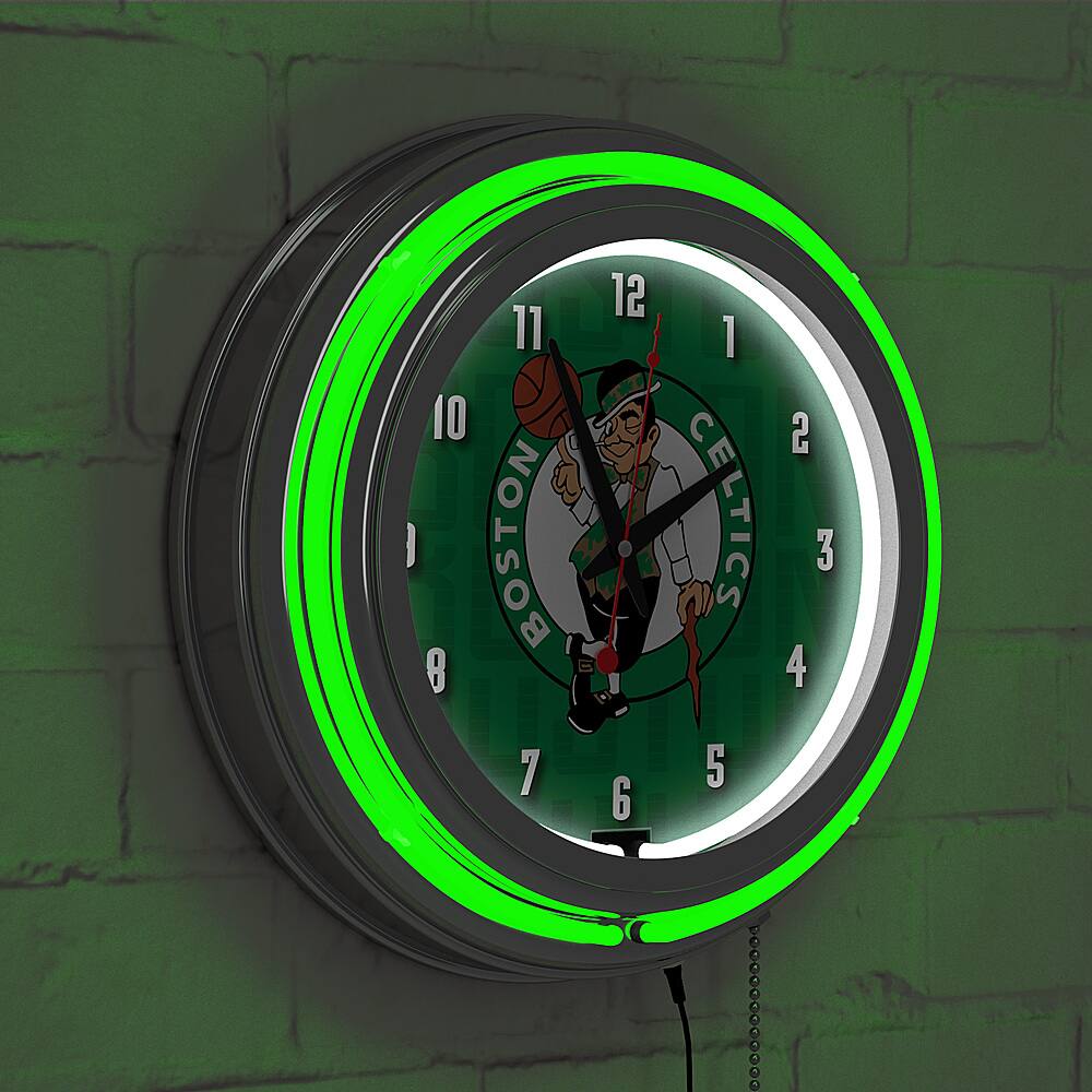 Customer Reviews: NBA Boston Celtics City Chrome Neon Clock Green ...
