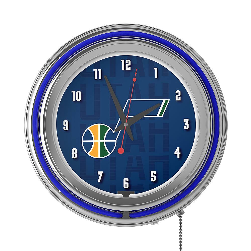 Best Buy: Utah Jazz NBA City Chrome Double Ring Neon Clock Navy, Gold ...
