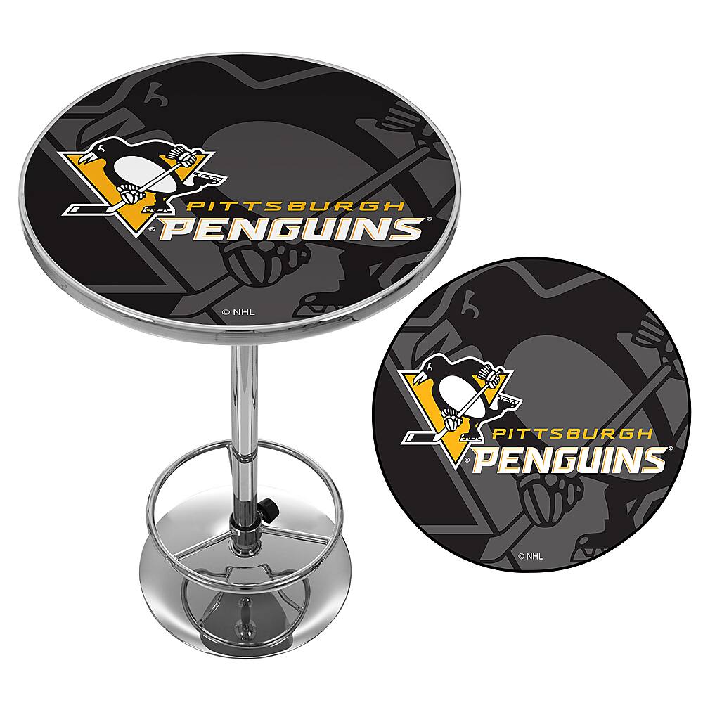 Best Buy: Pittsburgh Penguins NHL Watermark Chrome Pub Table Black ...