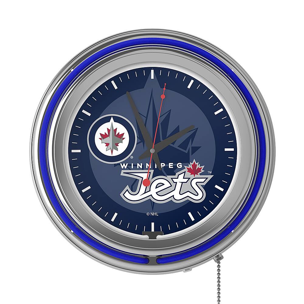 Best Buy: Winnipeg Jets NHL Watermark Chrome Double Ring Neon Clock ...