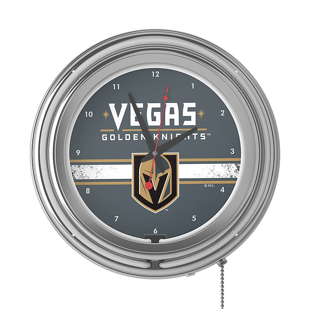 Best Buy: Vegas Golden Knights NHL Chrome Double Ring Neon Clock Steel ...