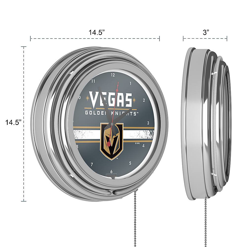 Best Buy: Vegas Golden Knights NHL Chrome Double Ring Neon Clock Steel ...