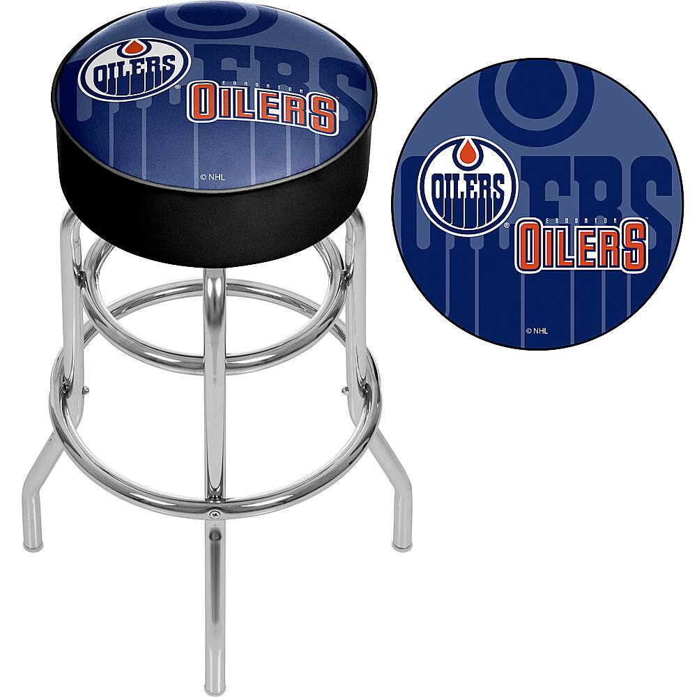 Best Buy: Edmonton Oilers NHL Watermark Padded Swivel Bar Stool Orange ...