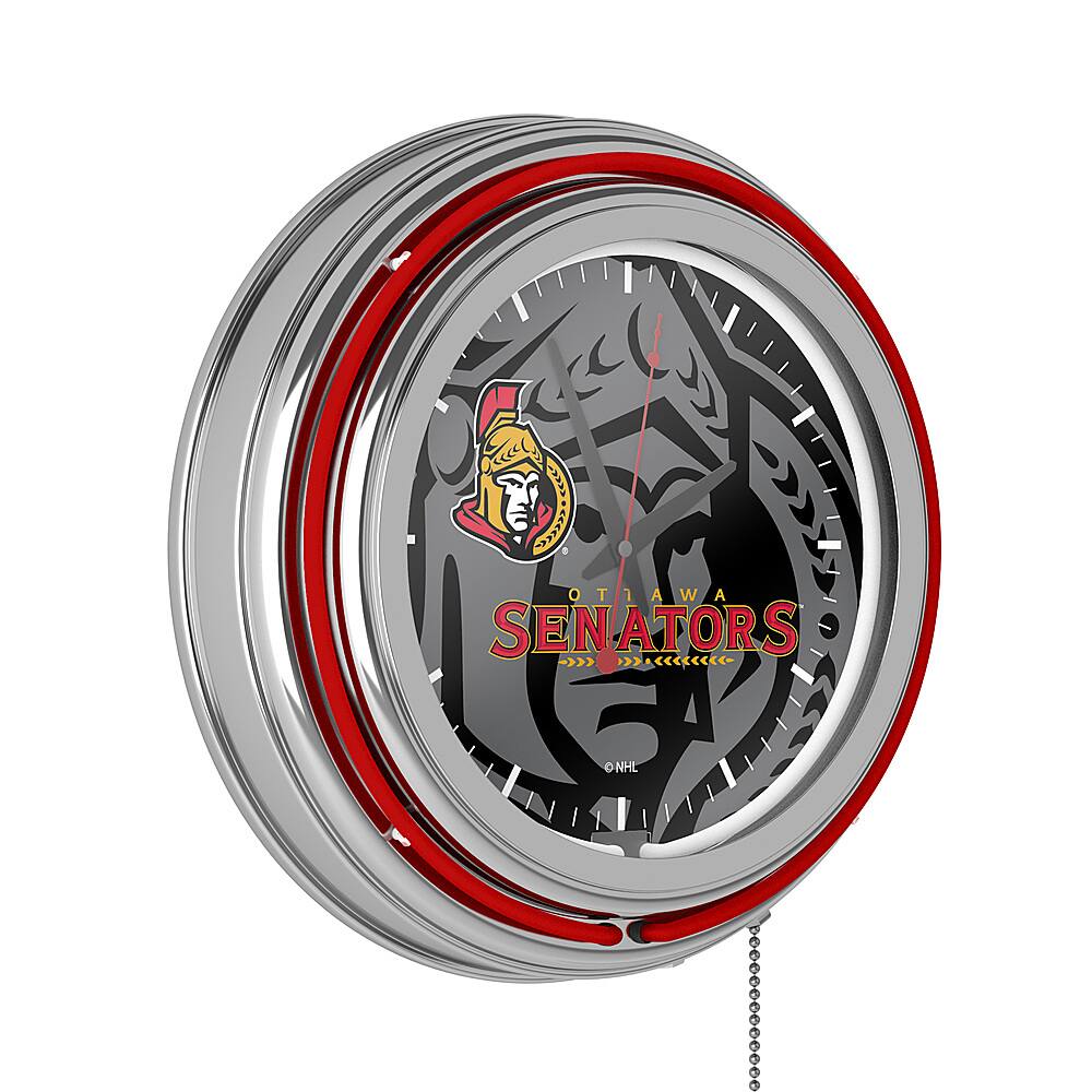 Ottawa Senators NHL Watermark Chrome Double Ring Neon Clock NHL1400-OW ...