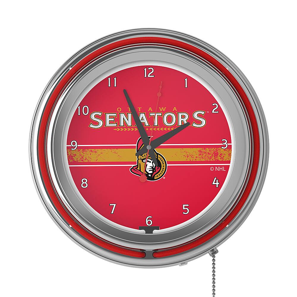 Best Buy: Ottawa Senators NHL Fade Chrome Double Ring Neon Clock Red ...