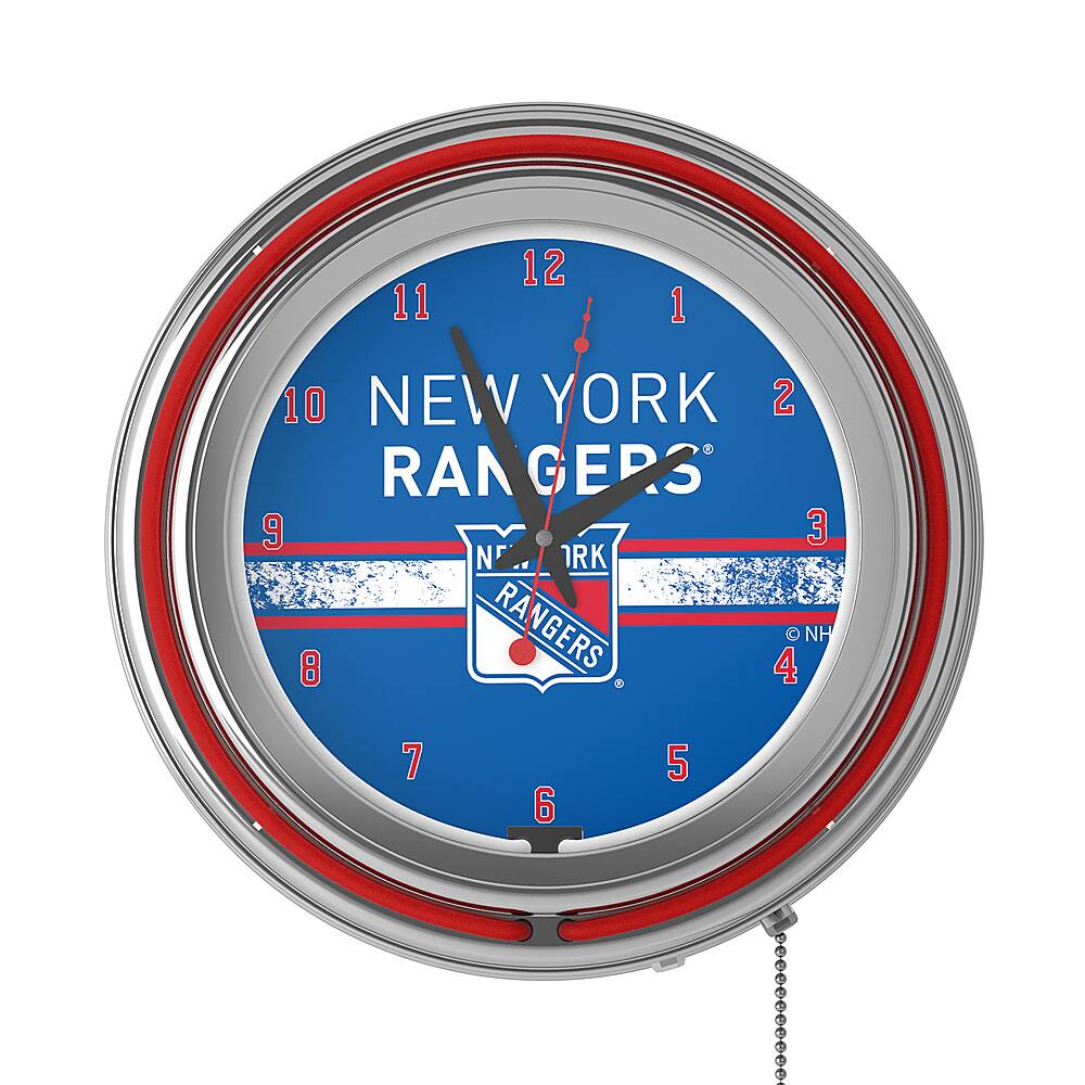 Customer Reviews: New York Rangers NHL Chrome Double Ring Neon Clock ...