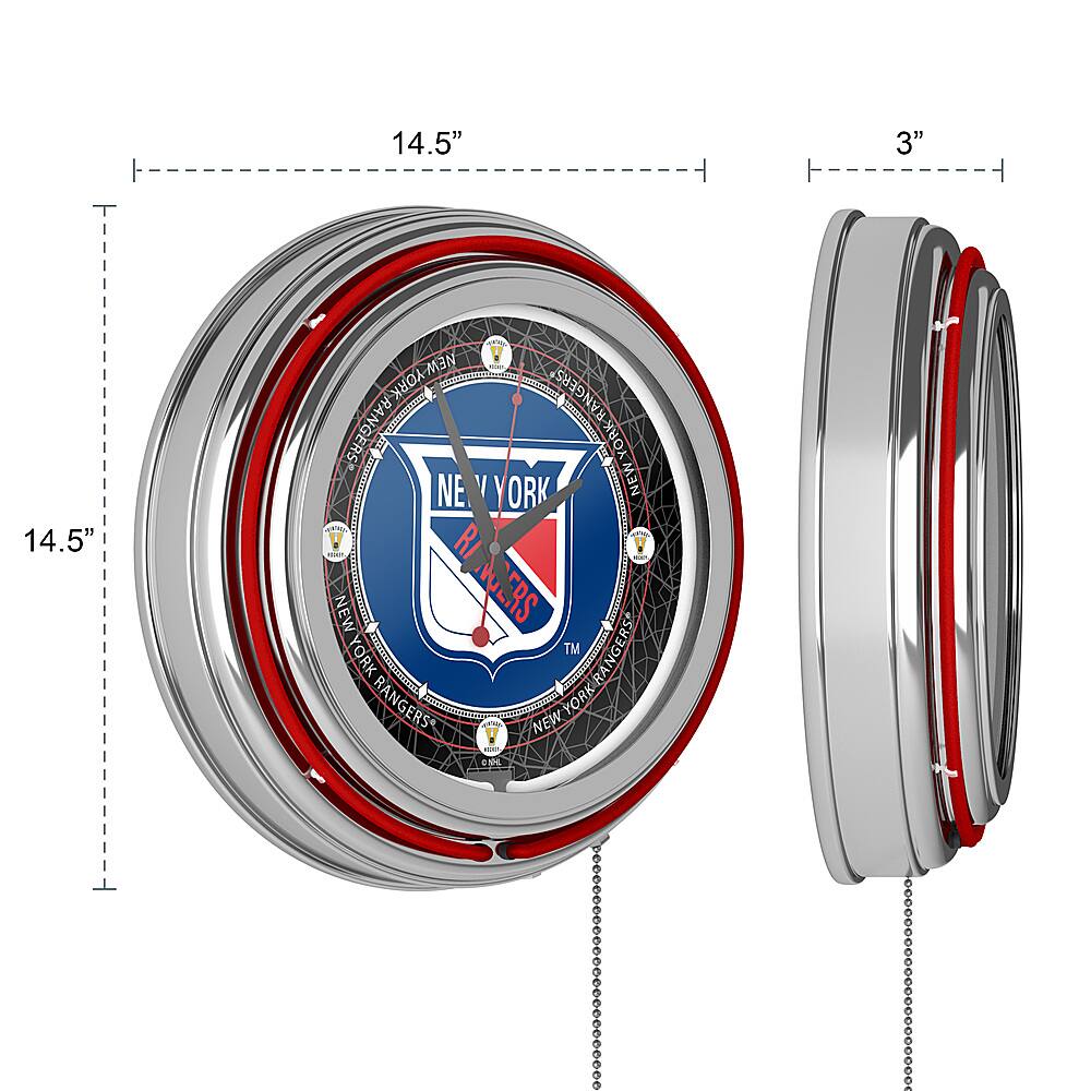 Best Buy: New York Rangers NHL Vintage Chrome Double Ring Neon Clock ...