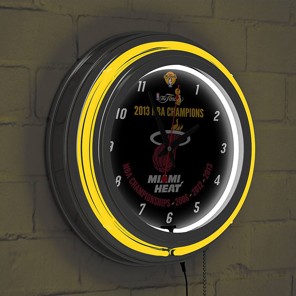 Best Buy: Miami Heat 2013 NBA Champions Chrome Double Ring Neon Clock ...