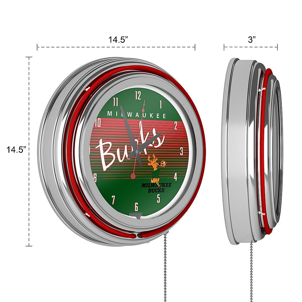 Best Buy: Milwaukee Bucks NBA Hardwood Classics Chrome Double Ring Neon ...