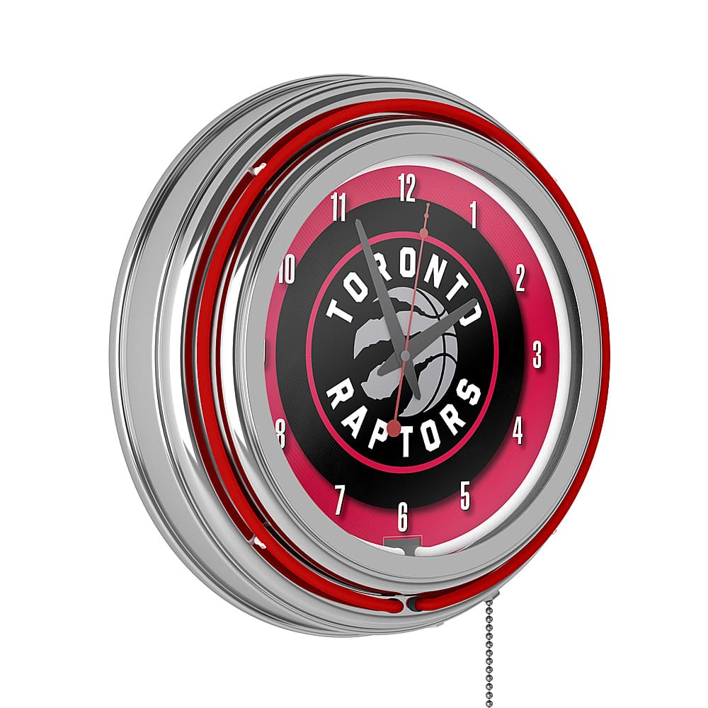 Best Buy: Toronto Raptors NBA Chrome Double Ring Neon Clock Red, Silver ...