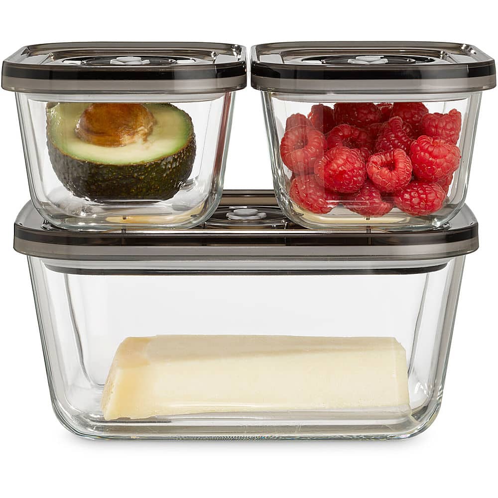 Best Buy: Caso Design VG 3000 3-Piece Food Vacuum Canister Set with ...