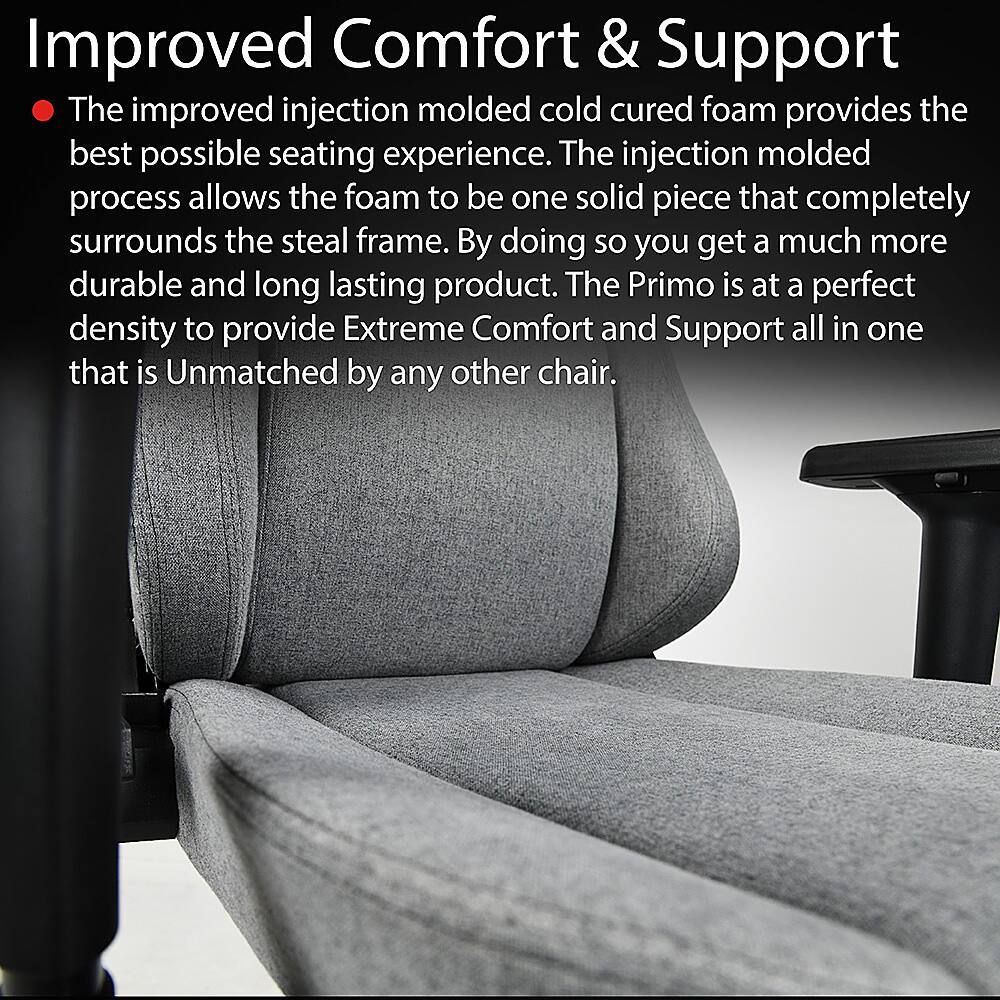 Best Buy: Arozzi Primo Premium Woven Fabric Gaming Chair Dark Grey with ...