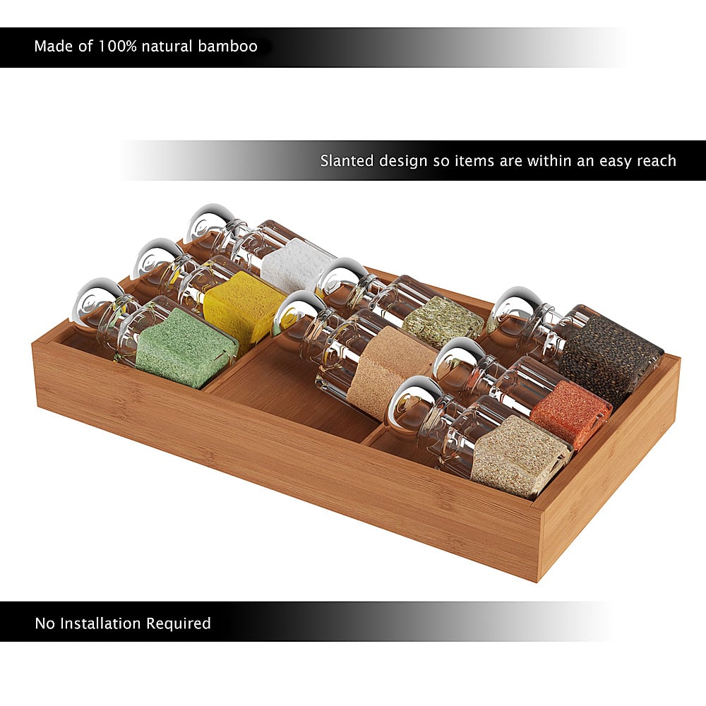 Best Buy: Hastings Home Drawer Spice Organizer-Natural Bamboo Slanted ...