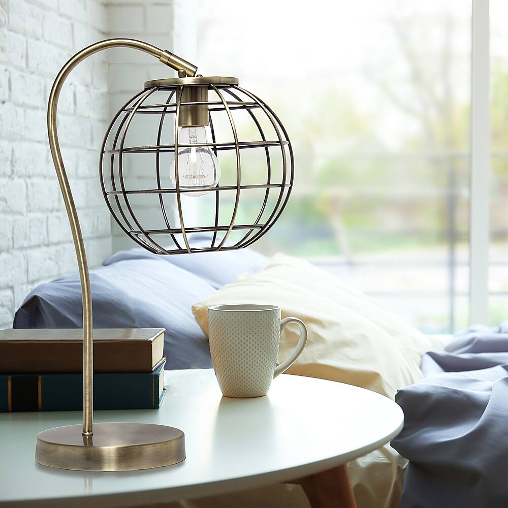 Best Buy: Lalia Home Arched Metal Cage Table Lamp Antique Brass LHT-5061-AB