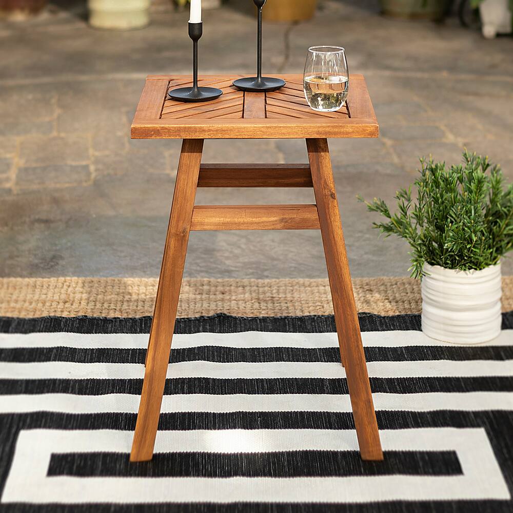 Best Buy: Walker Edison Windsor Acacia Wood Outdoor Side Table Brown ...