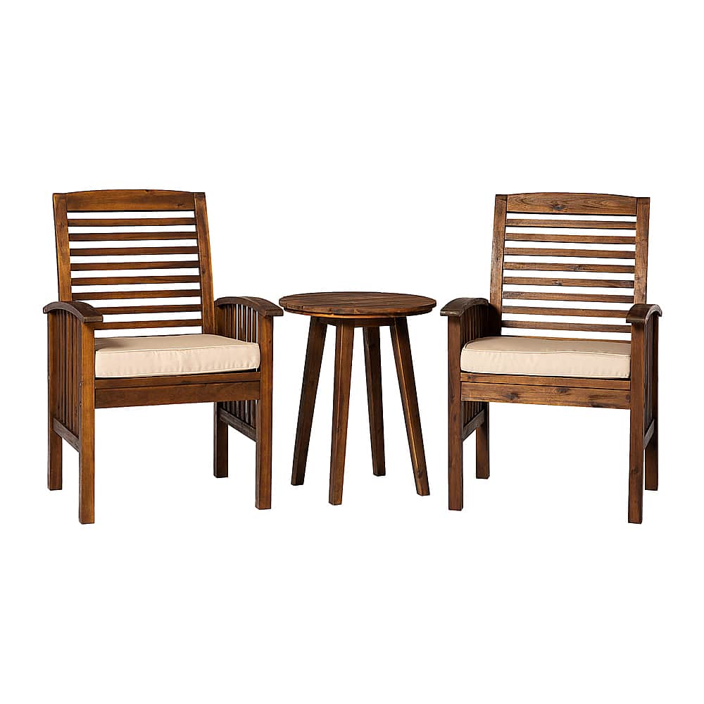 Best Buy: Walker Edison 3-Piece Camden Acacia Wood Patio Porch Chat Set ...