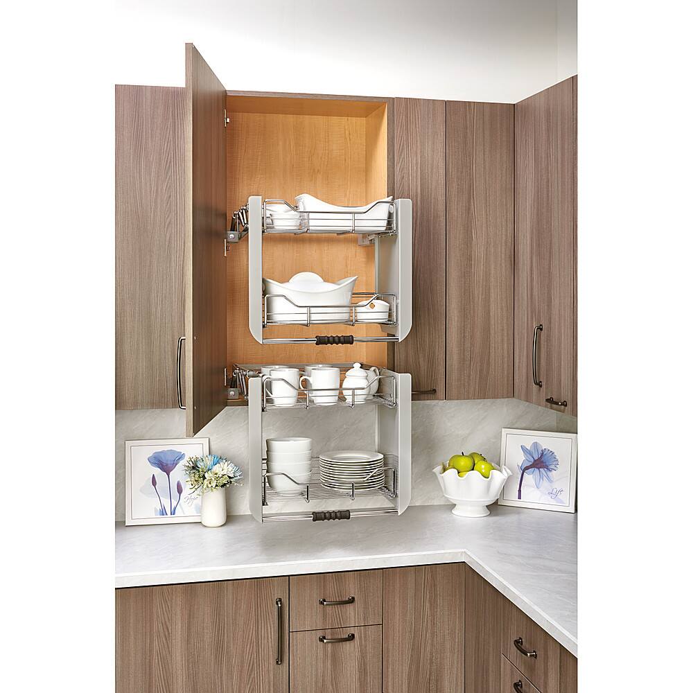 Rev A Shelf Chrome Convenient Wall Cabinet Pull Down Shelf System 5PD ...
