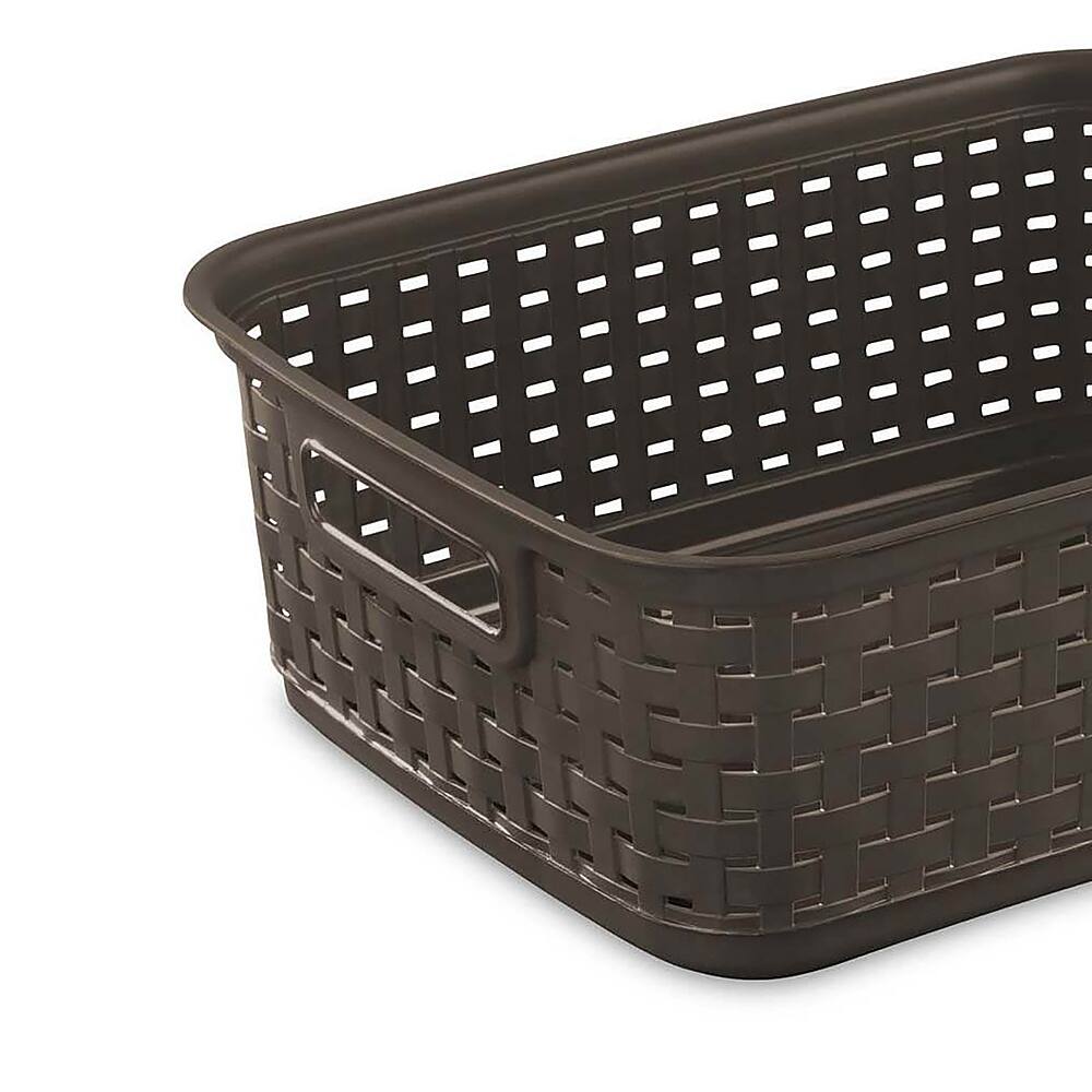 Best Buy: Sterilite Decorative Wicker-Style Short Weave Basket (6 Pack ...