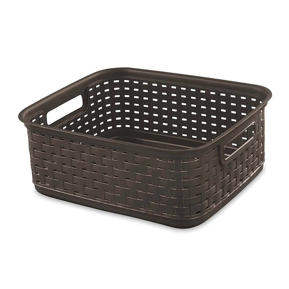 Best Buy: Sterilite Decorative Wicker-Style Short Weave Basket (6 Pack ...
