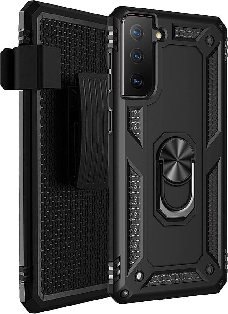 Best Buy: SaharaCase Military Kickstand Series Case for Samsung Galaxy S21+ 5G Black CP00038