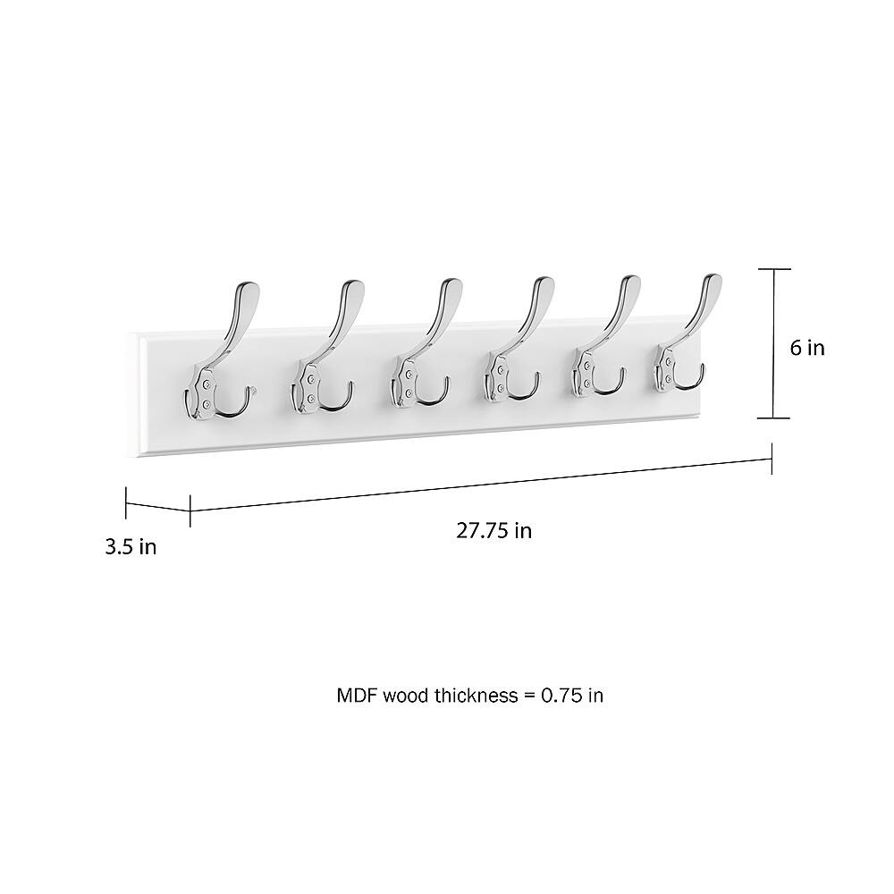 Best Buy: Hastings Home Mounted Wall Hook Rail with 6 Hooks-Entryway ...