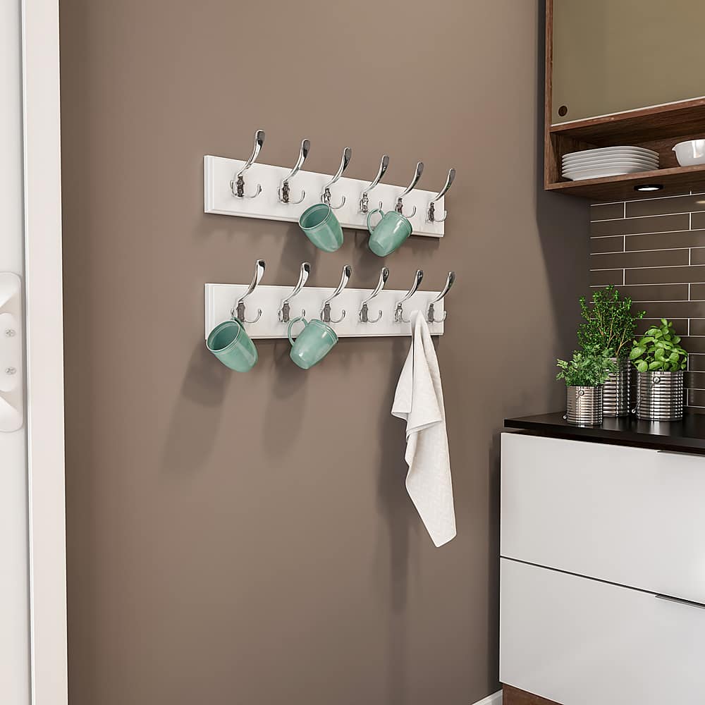 Best Buy: Hastings Home Mounted Wall Hook Rail with 6 Hooks-Entryway ...