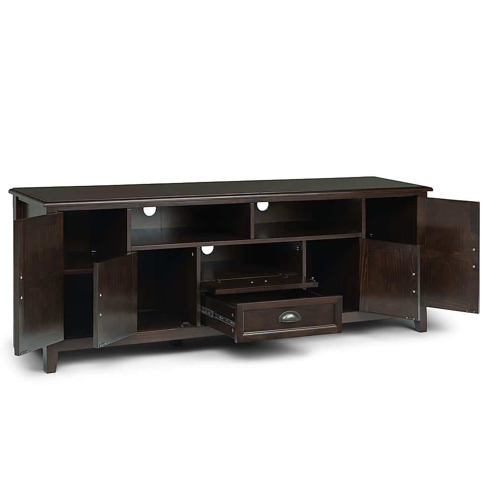 Burlington Solid Wood 72 inch Wide Transitional TV Media Stand For TVs ...
