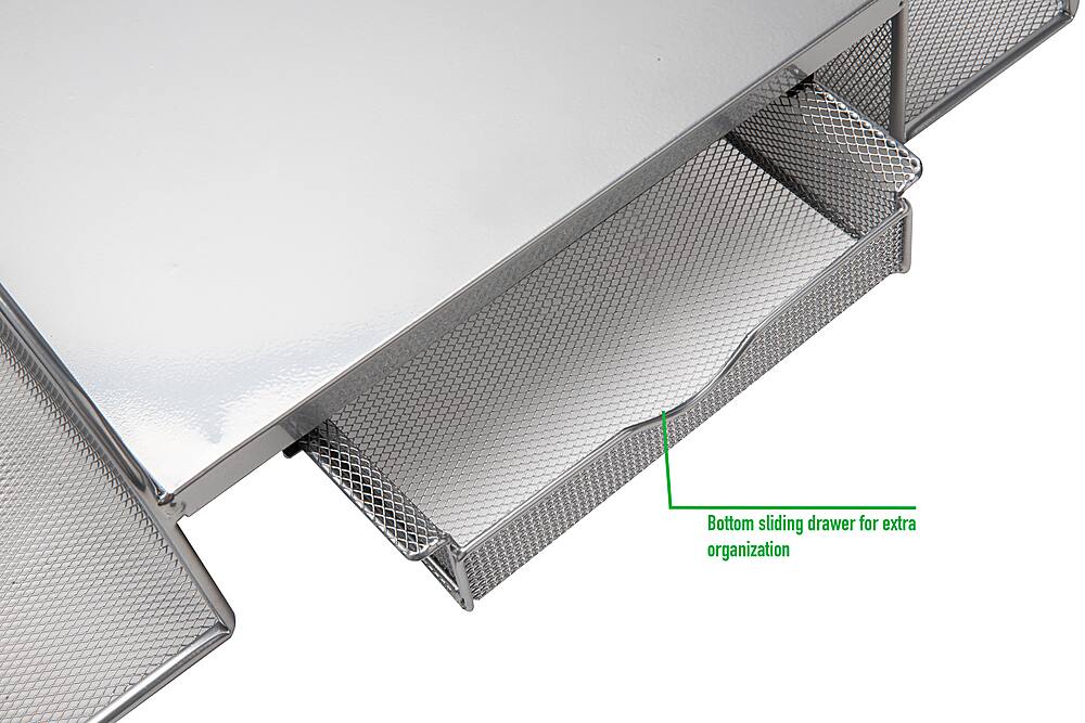 Best Buy: Mind Reader Mesh Monitor Stand, Wire Screen Riser with Side ...